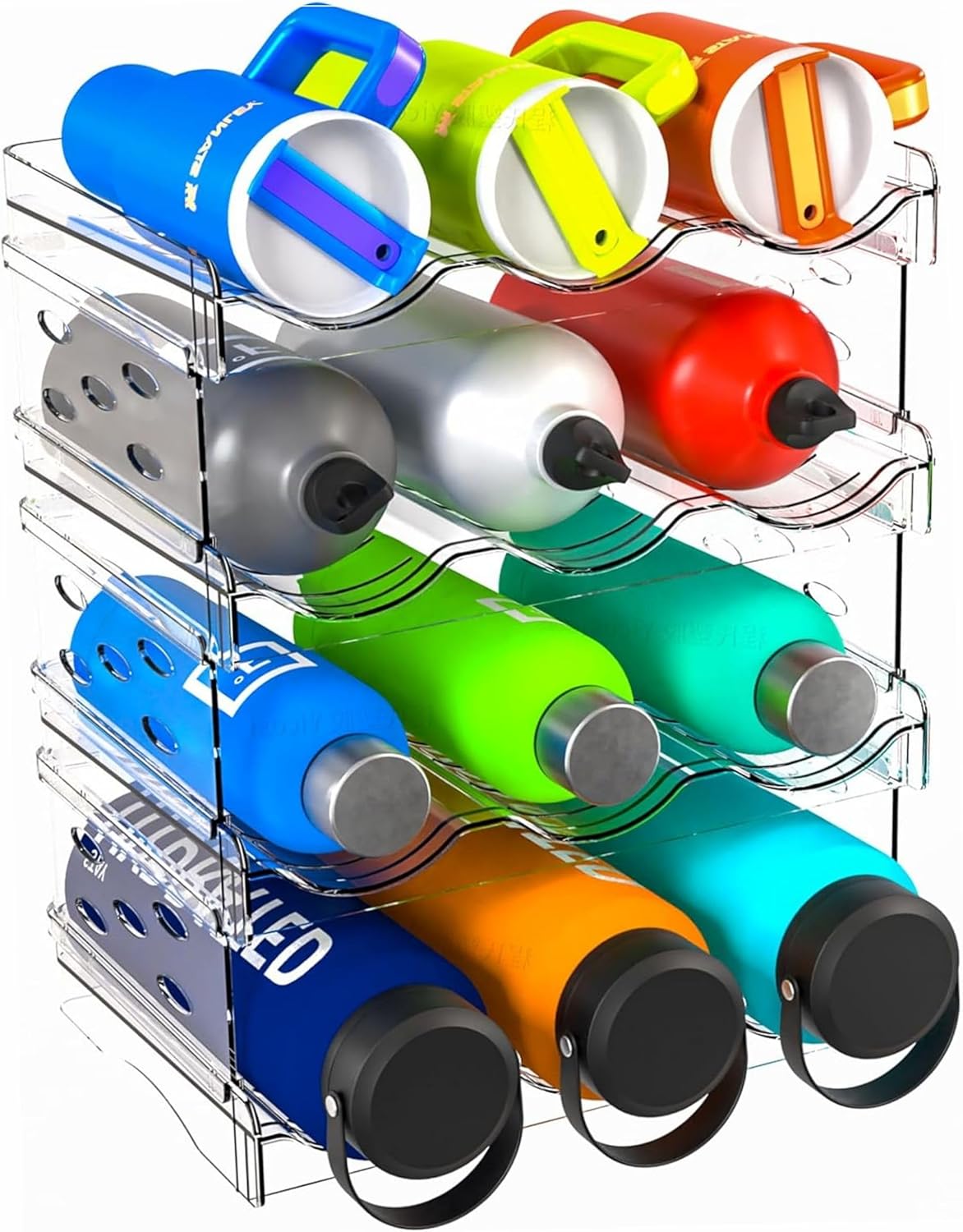 Amazon.com: SuoXing Stackable Water Bottle Organizer for Cabinet,4 Tier ...