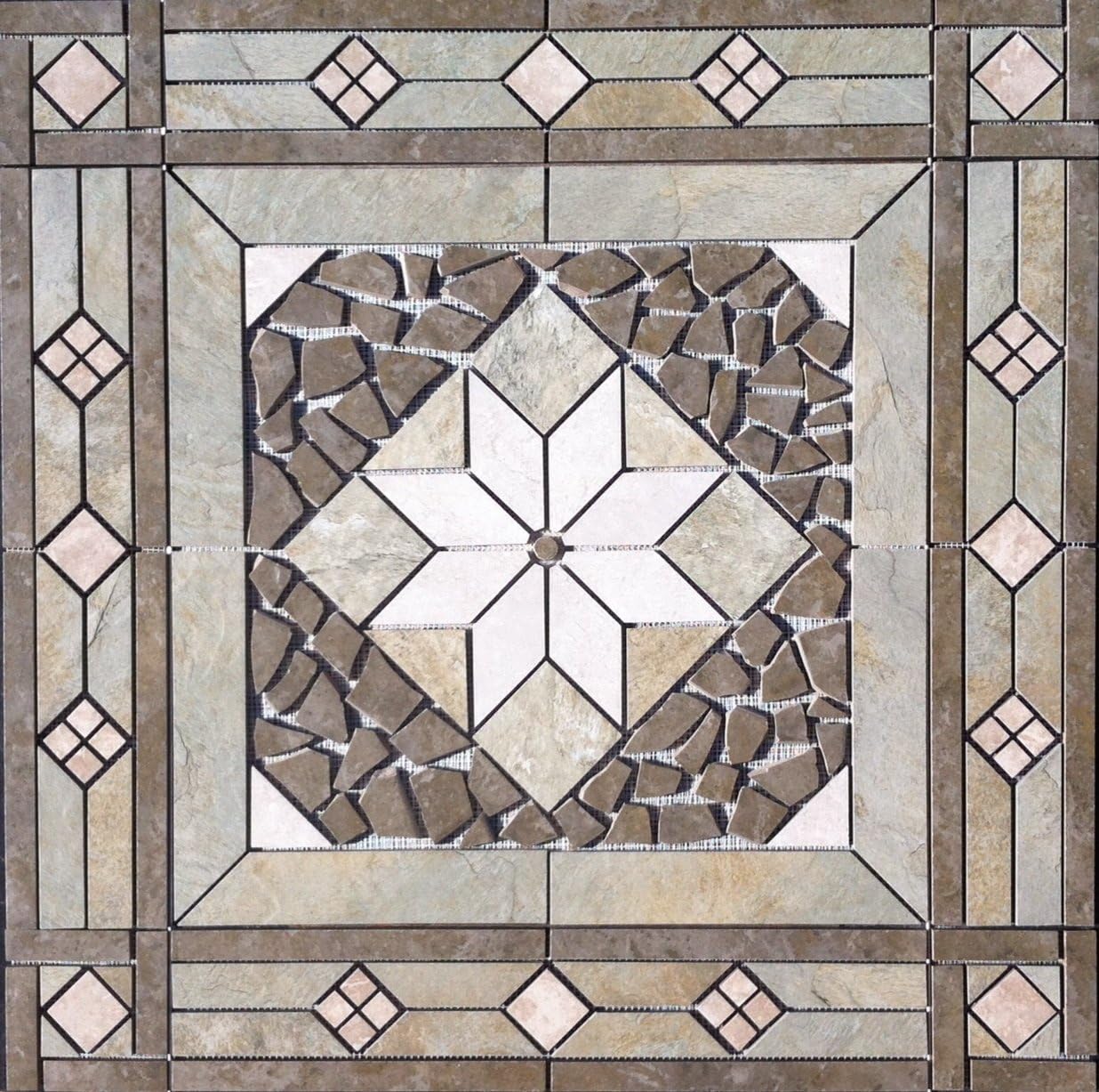 32" X 32" Daltile Heathland & Franciscan Slate Tile Medallion - Amazon.com