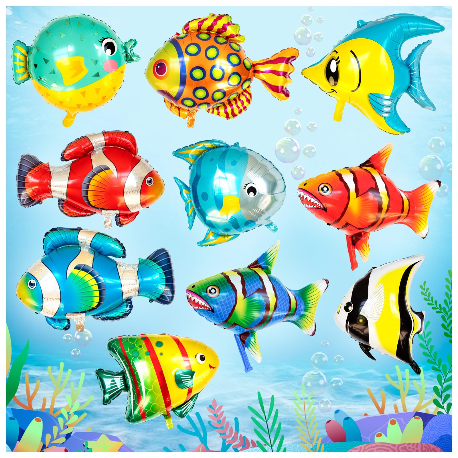 Amazon.com: Fish Balloons for Kids Party, 10PCS Large Tropical Fish ...
