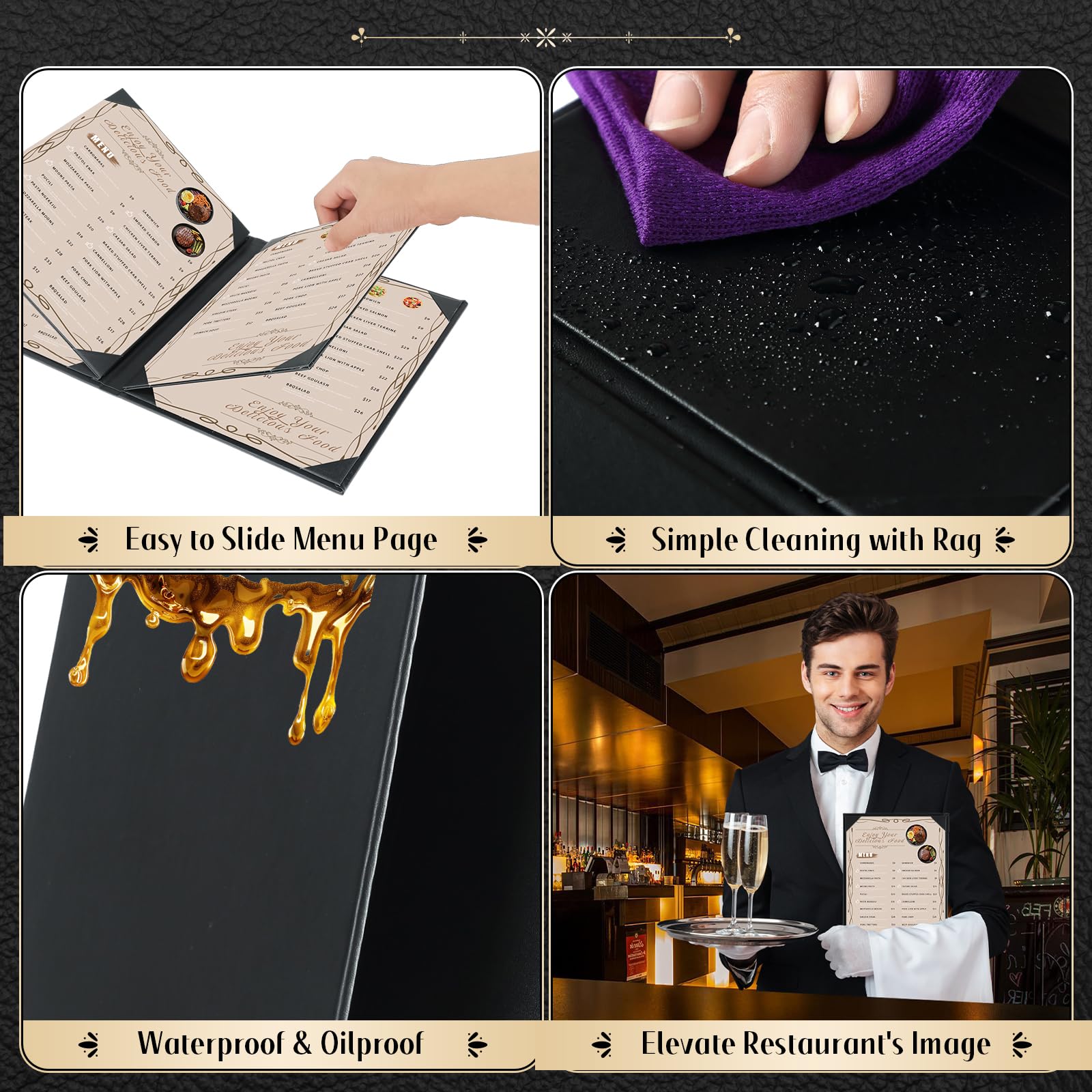 Snapklik.com : FLKQC Restaurant Menu Covers Holders 8.5" X 11" Pack Of ...