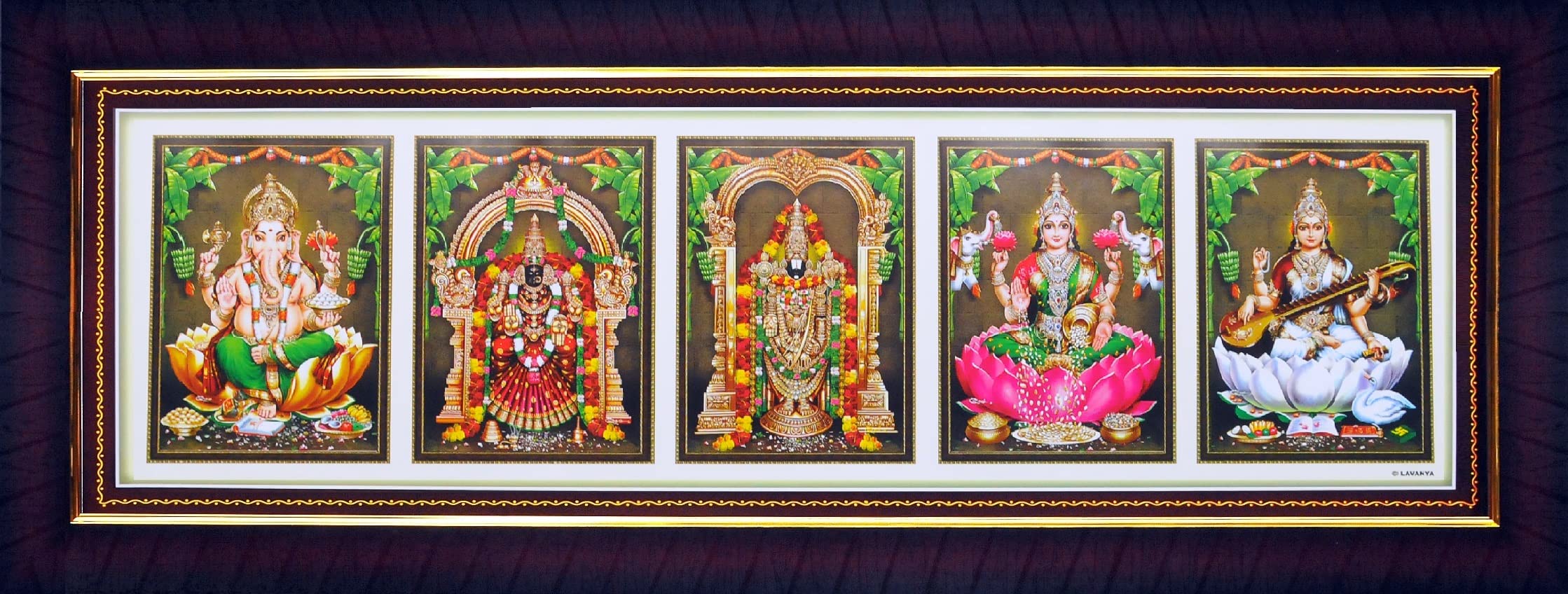 Buy Garuda Photos : Five in One God frame for Pooja / 5 in 1 God Photos ...