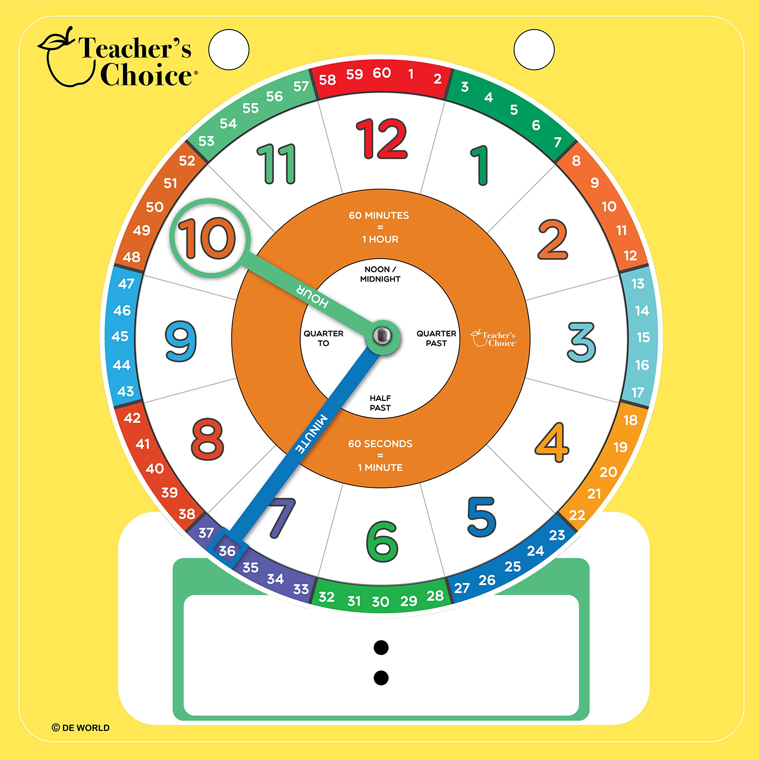 Snapklik.com : Teachers Choice Dry Erase Educational Teaching Clock ...