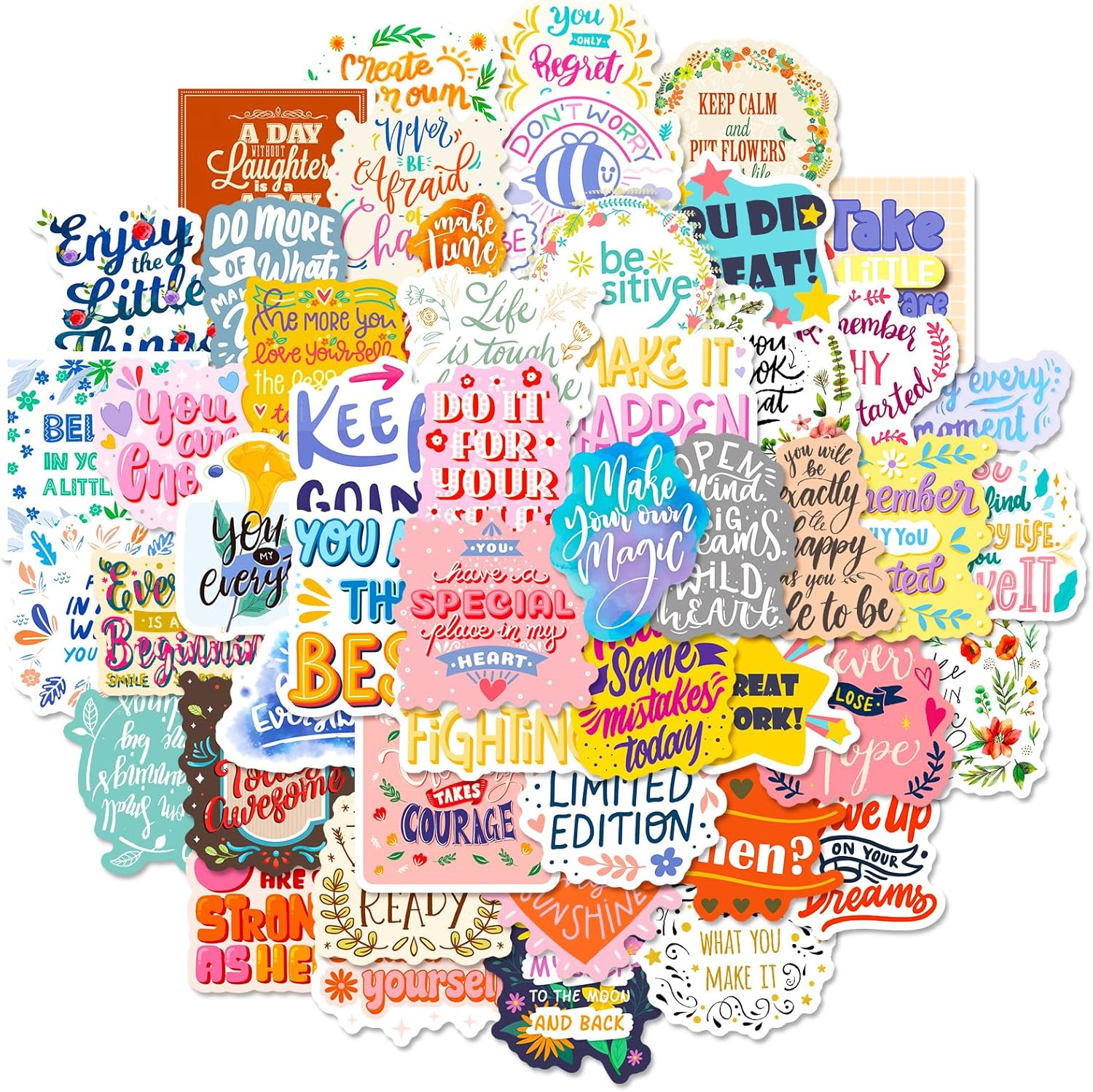 Inspirational Word Stickers for Everyone,50PCS Motivational Vinyl ...