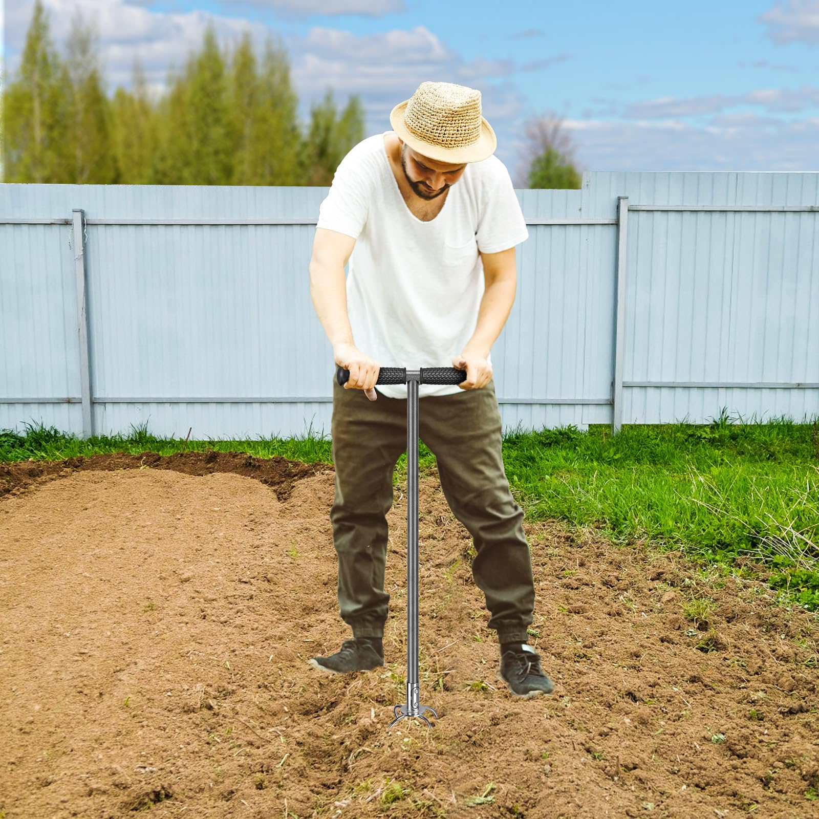 Snapklik.com : Manual Twist Tiller, All-Steel Garden Claw Cultivator W ...