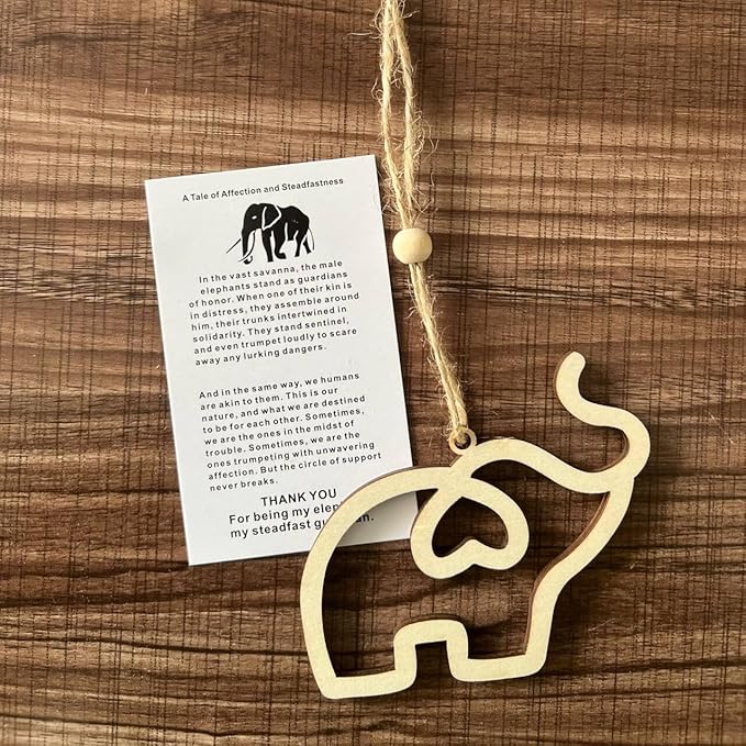 Amazon.com: Friendship Elephant Ornament, Wooden Christmas Ornament ...