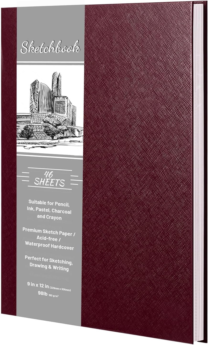 Amazon.com: Kraft Cover Drawing Notebook & Sketchbook – Set of 2 Blank ...