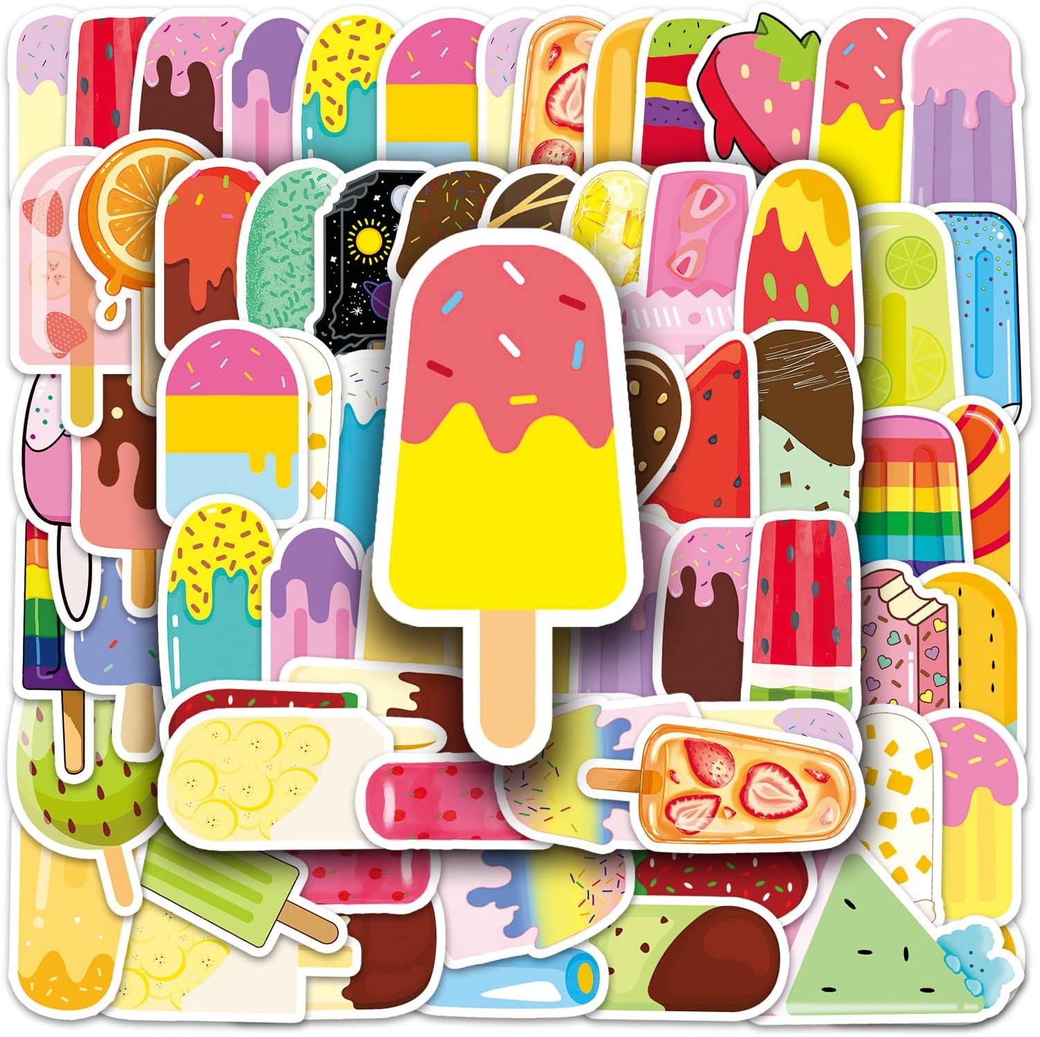 Amazon.com: Ice-Lolly Stickers |50Pcs Ice Candy Waterproof Vinyl Decals ...