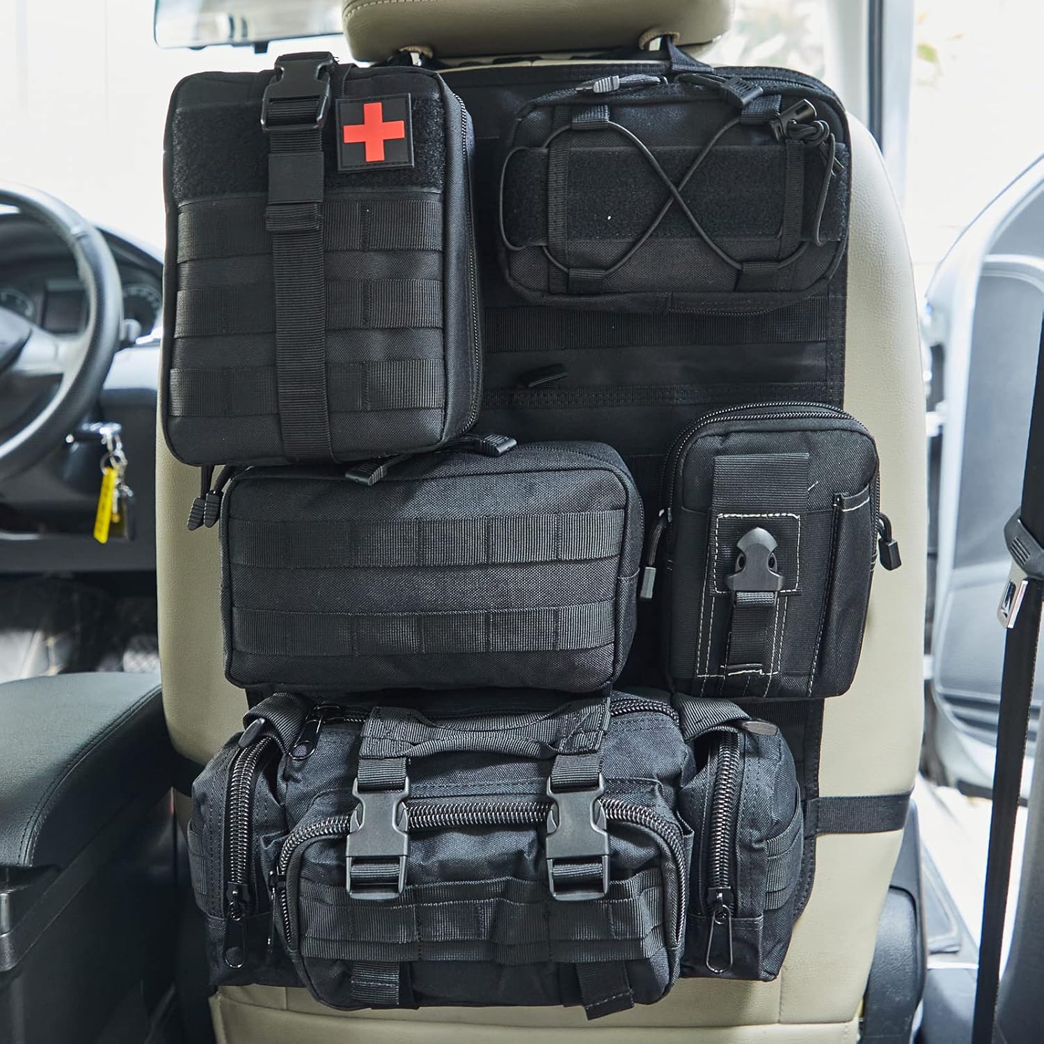 BXBXHD 6 Pack Tactical Truck Organizer Back Seat Storage Car Seat ...