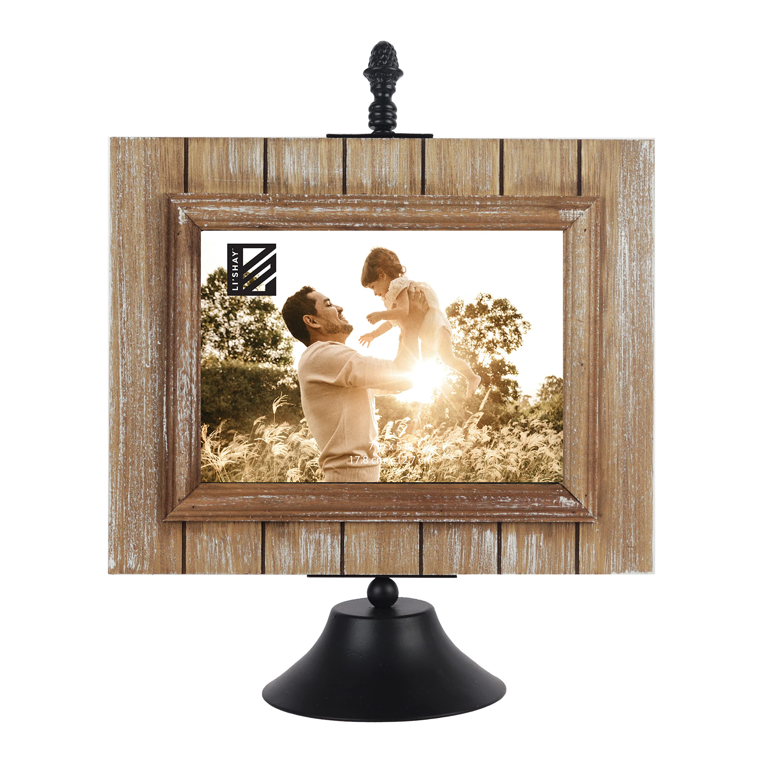 Amazon.com - Li'Shay 7x5 Picture Frame Farmhouse Pedestal Frame for ...