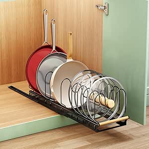 Amazon.com: Pots and Pans Organizer for Under Cabinet, Pull out Pan ...