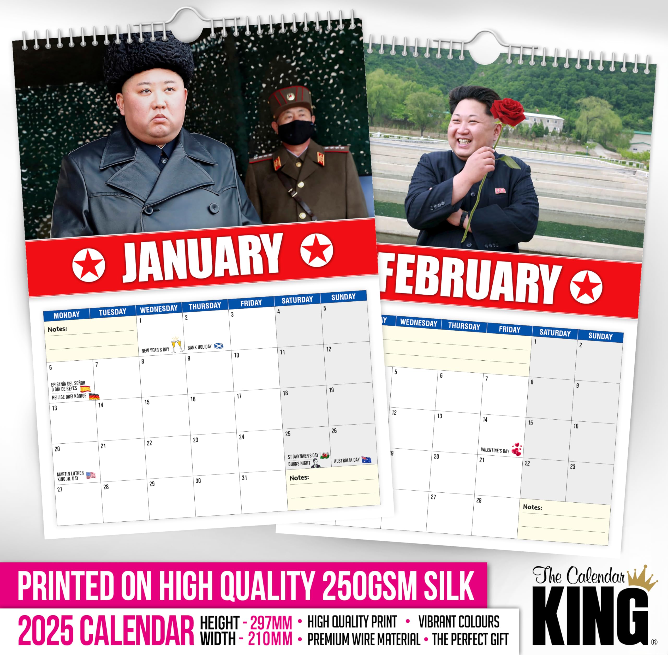 The Calendar King // Kim Jong-Un – 2025 Wall Calendar (Full Colour, A4 ...