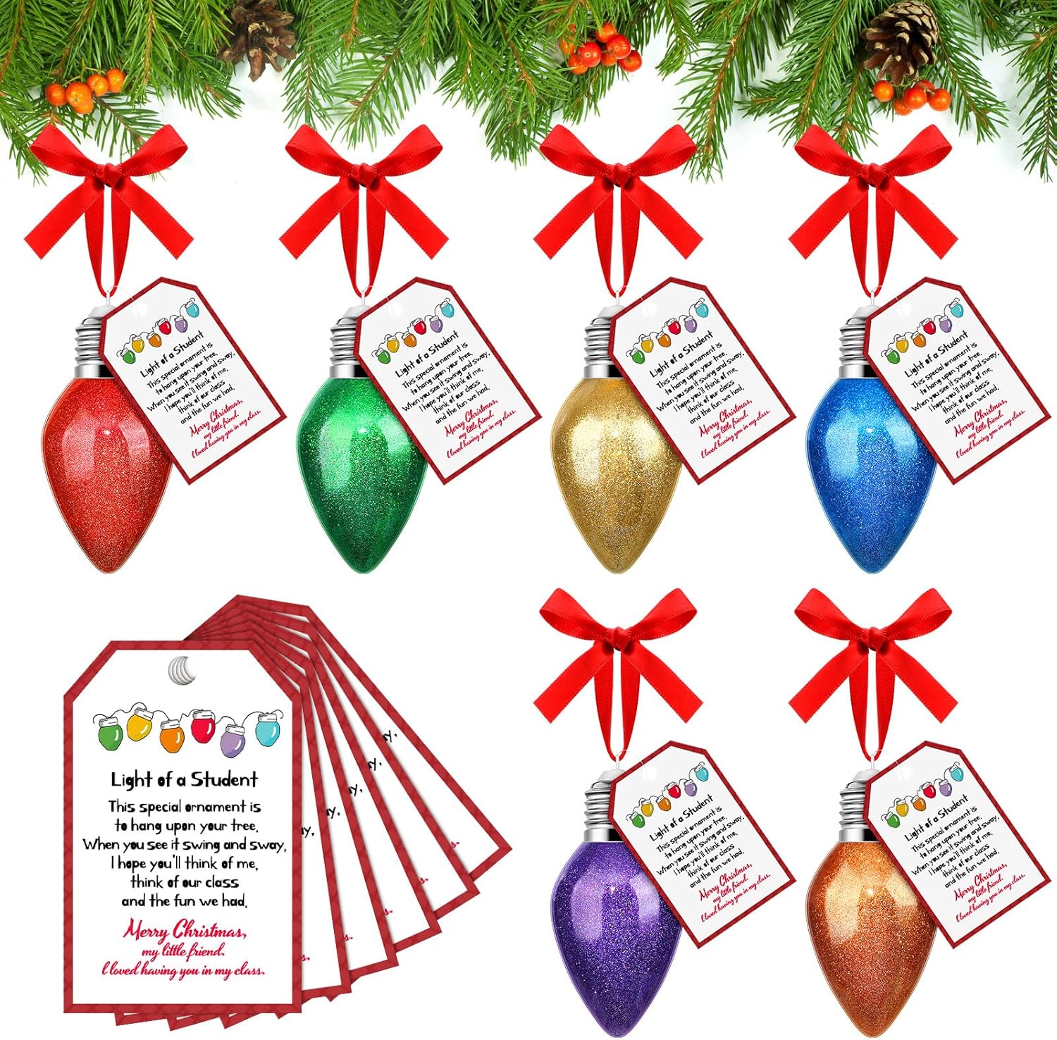 Amazon.com: Vercraft 6 Set Student Christmas Ornament Christmas Student ...
