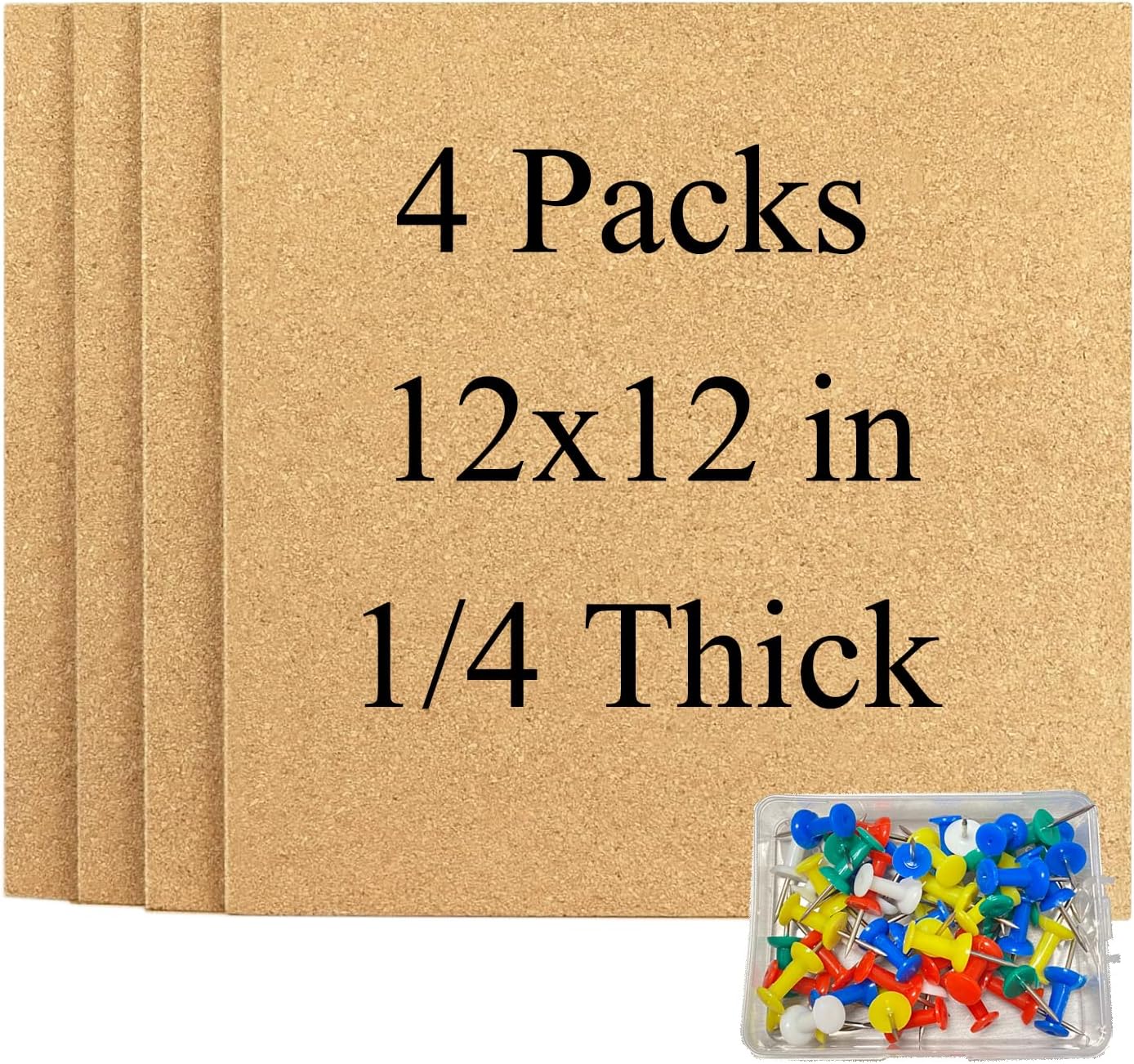 Amazon.com : TUPARKA 4 Pack Cork Board 12"x12" - 1/4" Self-Adhesive ...