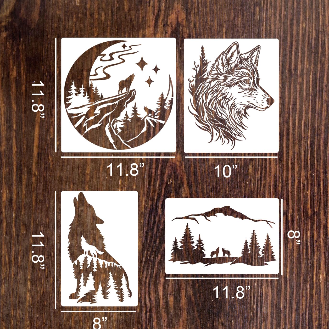 Snapklik.com : Wolf Stencils For Painting Animal Stencils For Wood ...