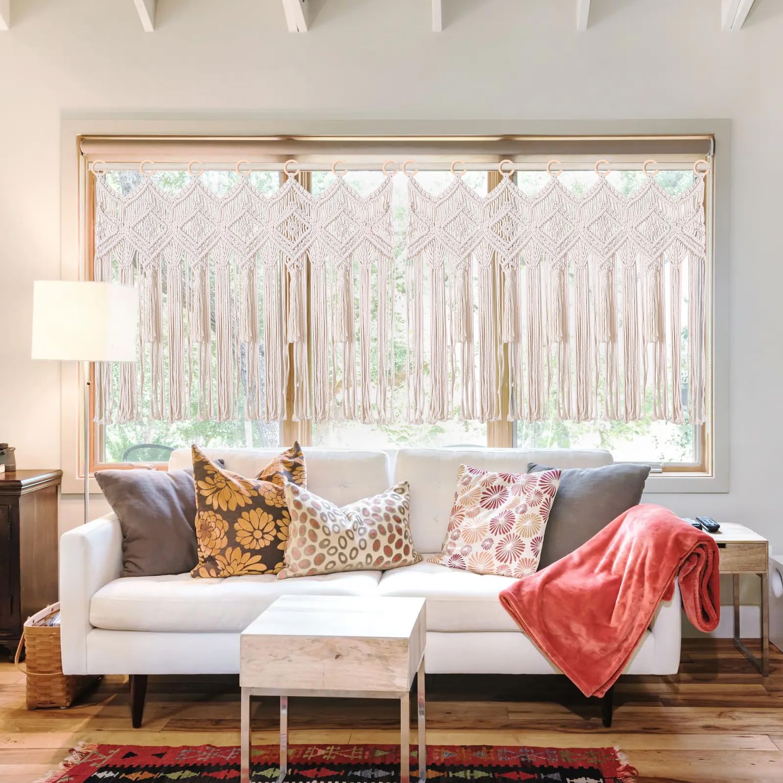 Amazon.com: Osunnus Macrame Wall Hanging Macrame Valance Curtain for ...