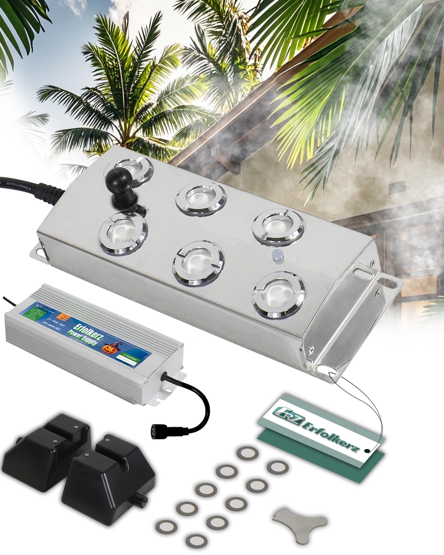 6 Head Ultrasonic Mist Maker With Float And Power Supply 6-Head ...