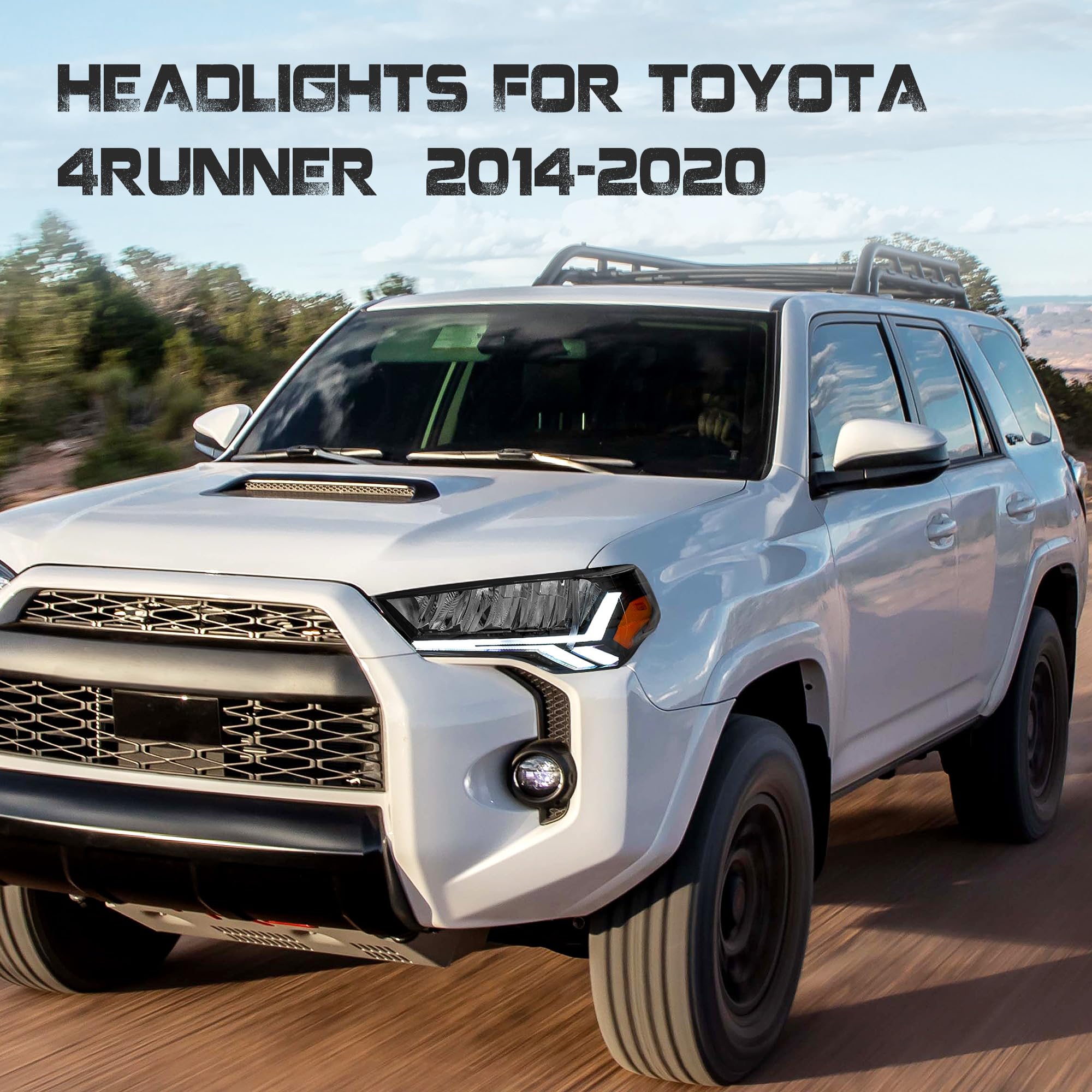 MIDOU AUTO LED Headlights Compatible with 2014-2023 Toyota 4Runner (TRD/Limited/Off-Road/SR5 ...