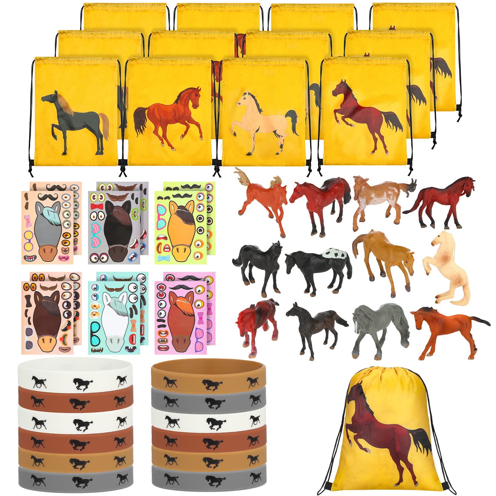 Amazon.com: Lenwen 48 Pcs Horse Party Favors Horse Themed Birthday ...