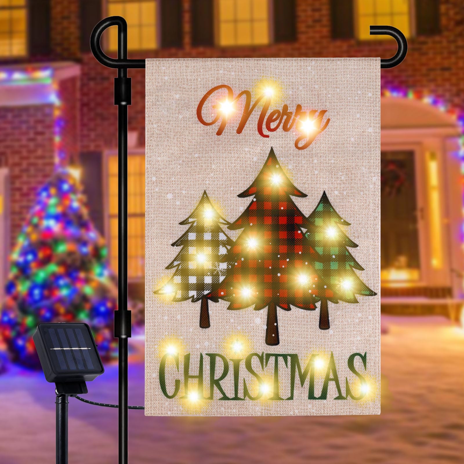 Amazon.com : Yukee Merry Christmas Garden Flags for Outside Christmas ...