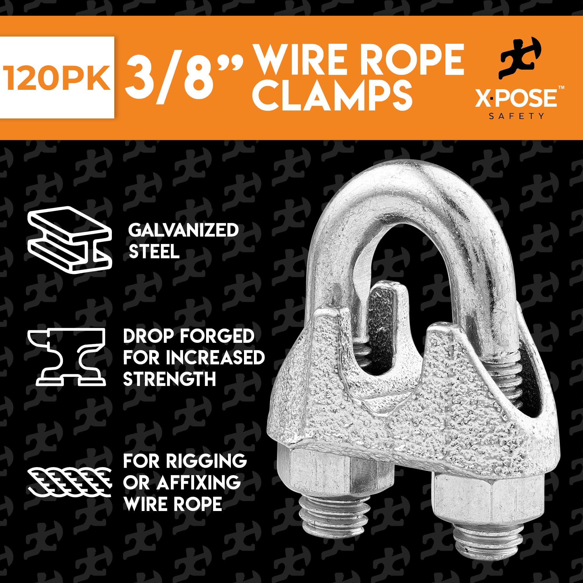 Snapklik.com : Wire Rope Clamp For Stainless Steel Wire Rope - 3/8 ...