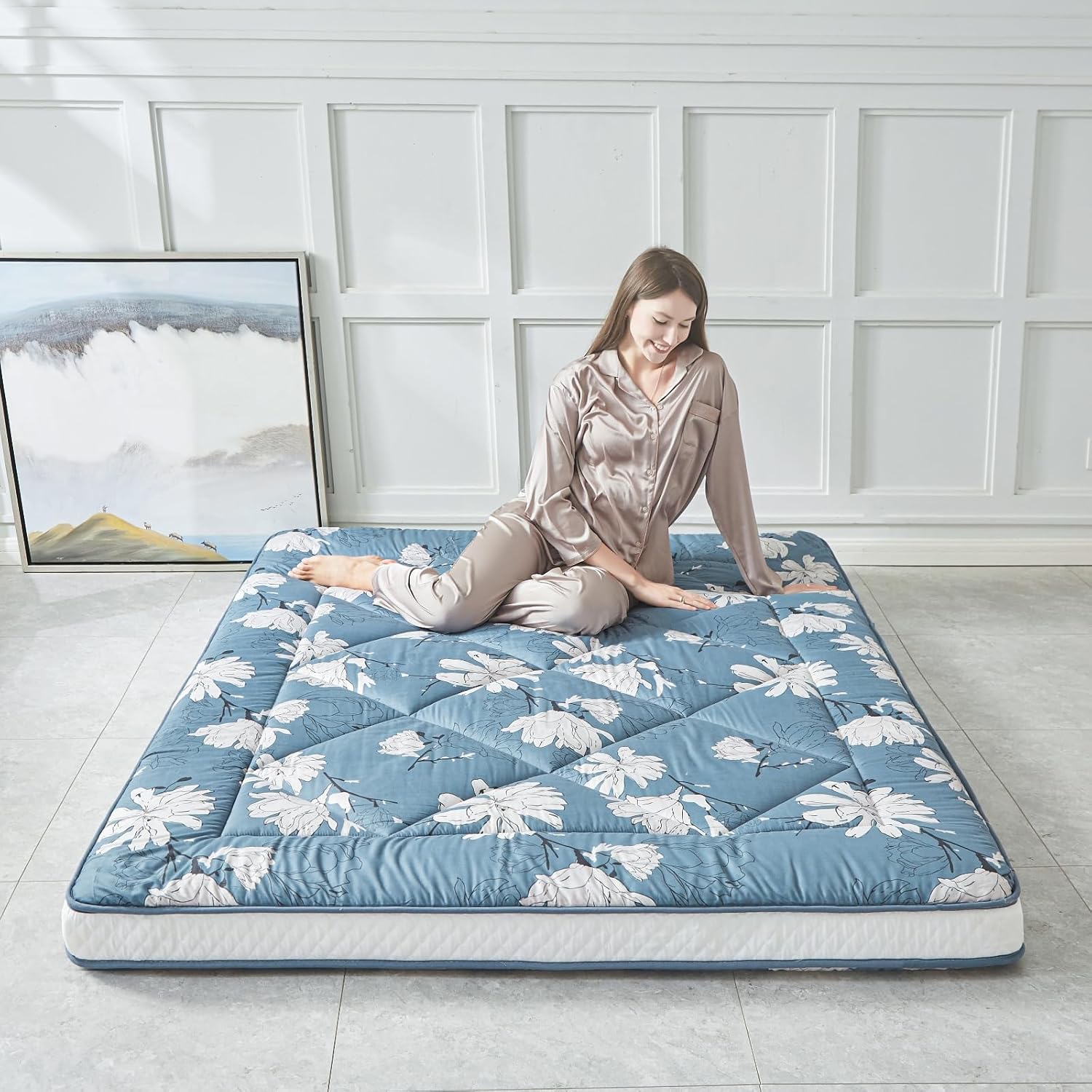 Japanese Floor Mattress Futon Mattress, Extra Thick Roll Up Mattress ...