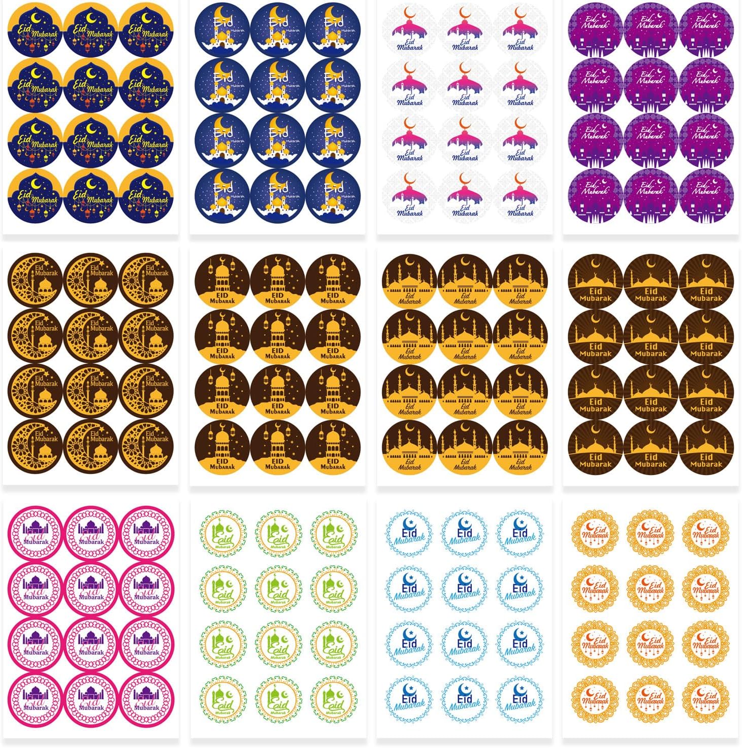 Amazon.com: 600 Pcs Ramadan Stickers,Eid Mubarak Stickers,Ramadan Mubarak Stickers,Ramadan ...