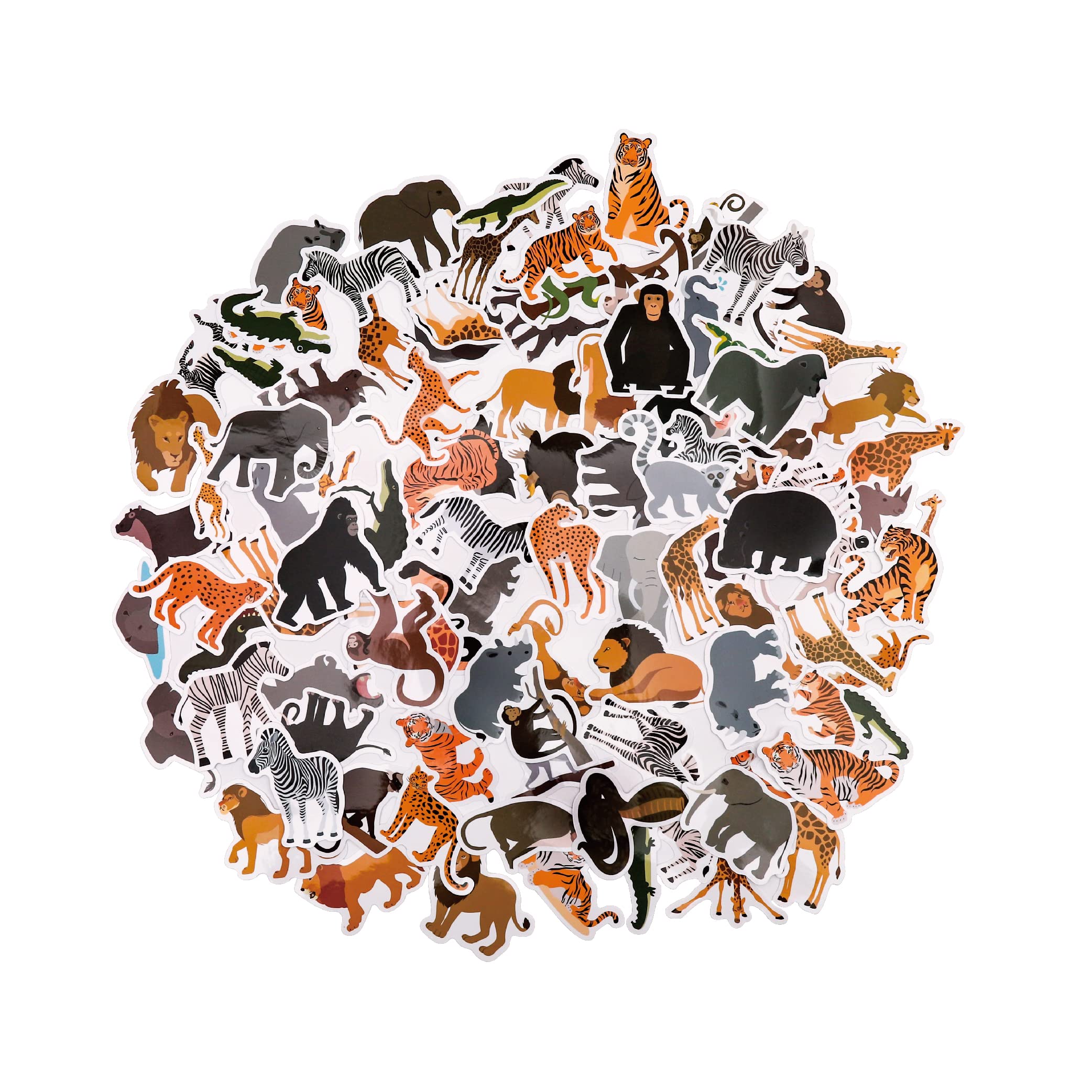 Amazon.com: 100 Pack Jungle Safari Zoo Animal Stickers, Jungle Party ...