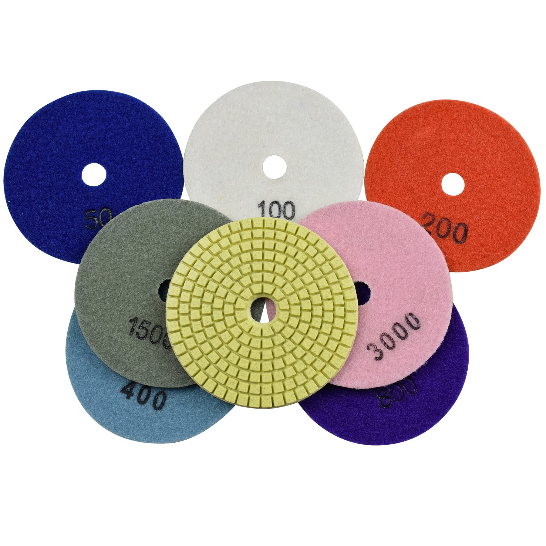 Snapklik.com : Diamond Polishing Wet Pads 4 Inch For Sanding Stone ...