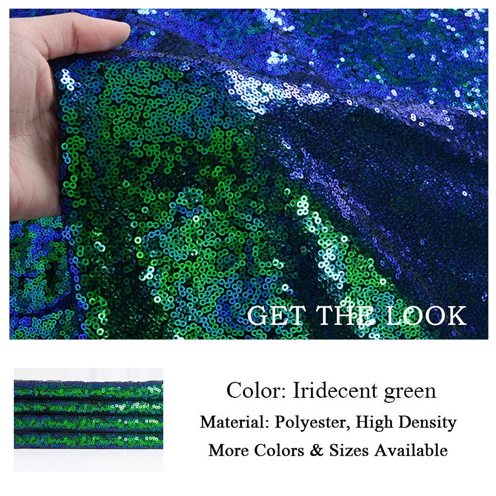 Buy Ombre Peacock Mini Disk Sequin on Mesh Fabric, Green Blue Ombre ...