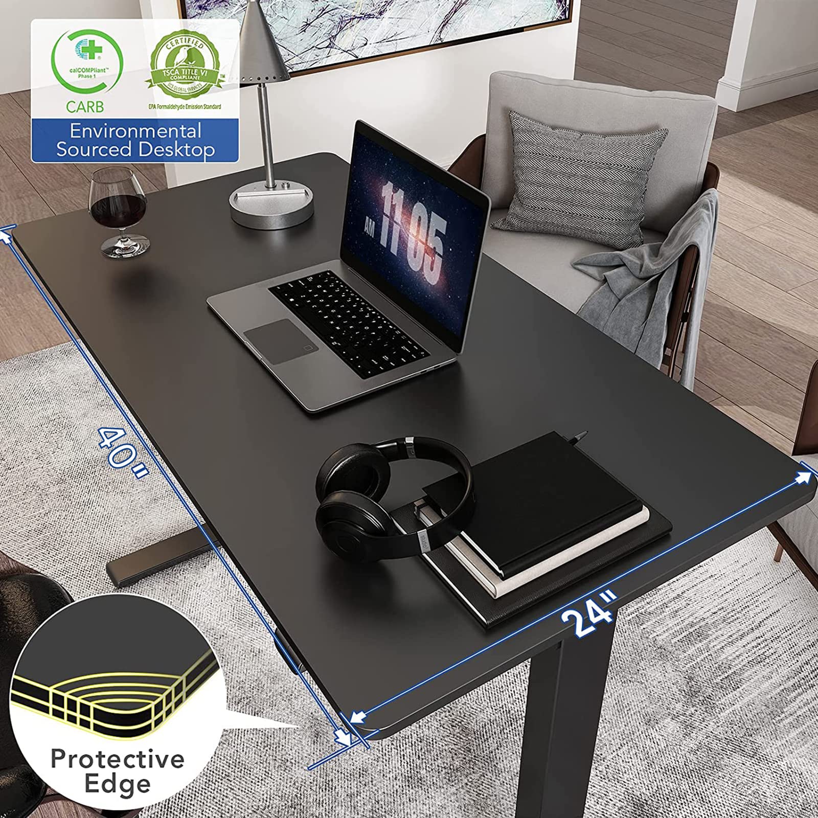 Snapklik.com : FLEXISPOT Adjustable Height Desk 40 X 24 Inches Small ...