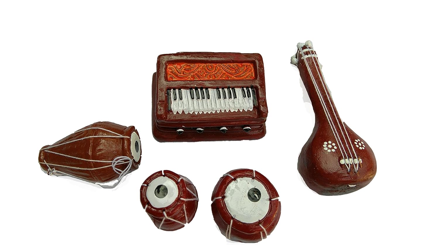 Buy Dominic Collections Hand Made Clay Harmonium Music Instrument Set ...