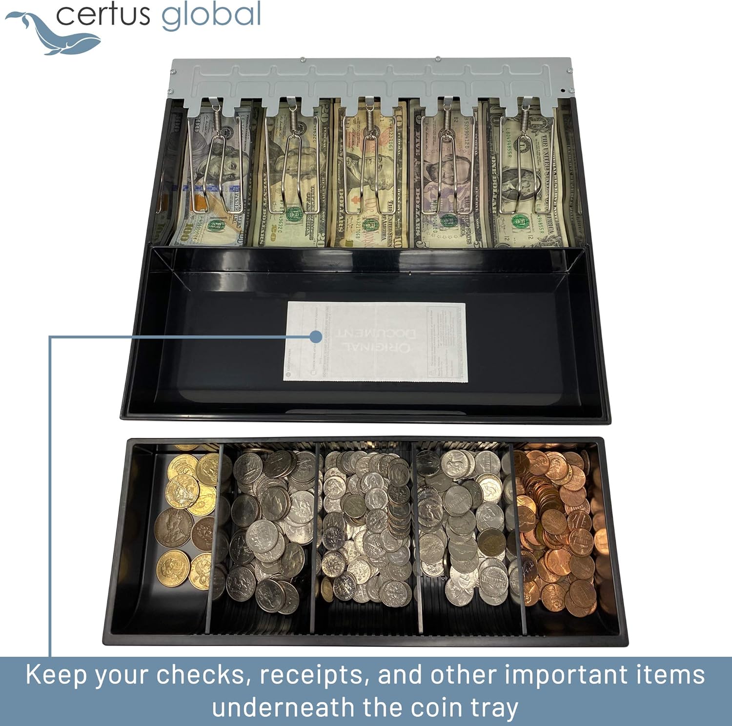 Certus Global Cash Drawer Insert Tray 5 Bills5 Coins -367mm x 326mm x ...