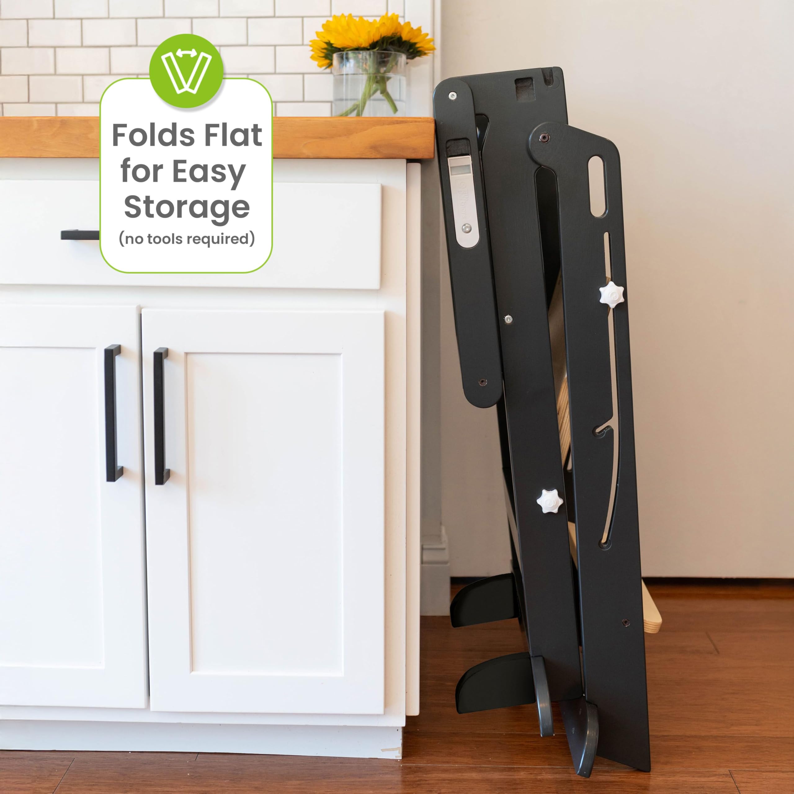 Toddler Tower Wooden Toddler Kitchen Helper For Kid Foldable Learning ...
