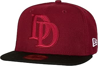 New Era Daredevil Black Brim 59Fifty Fitted Hat (as1, Numeric, Numeric ...