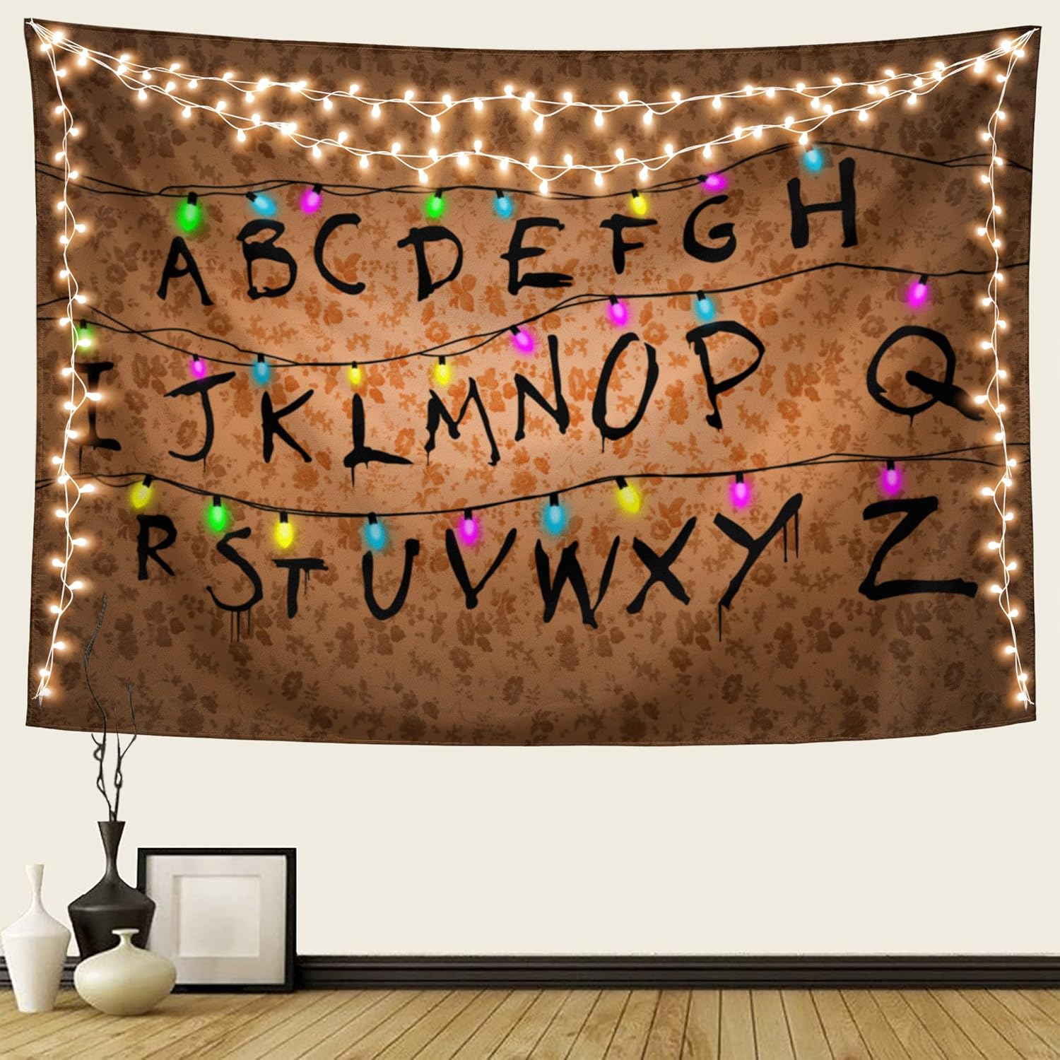 Amazon.com: Paibocr Stranger Tapestry Christmas Lights Alphabet ...
