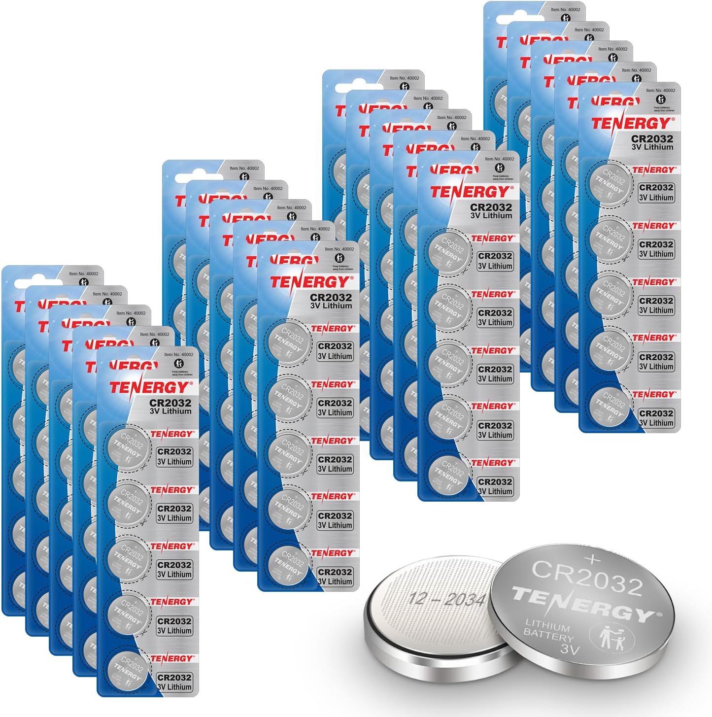 Amazon.com: TOPUSSE 40 Pack CR2032 Lithium 3v Battery, 3 Volt Button ...