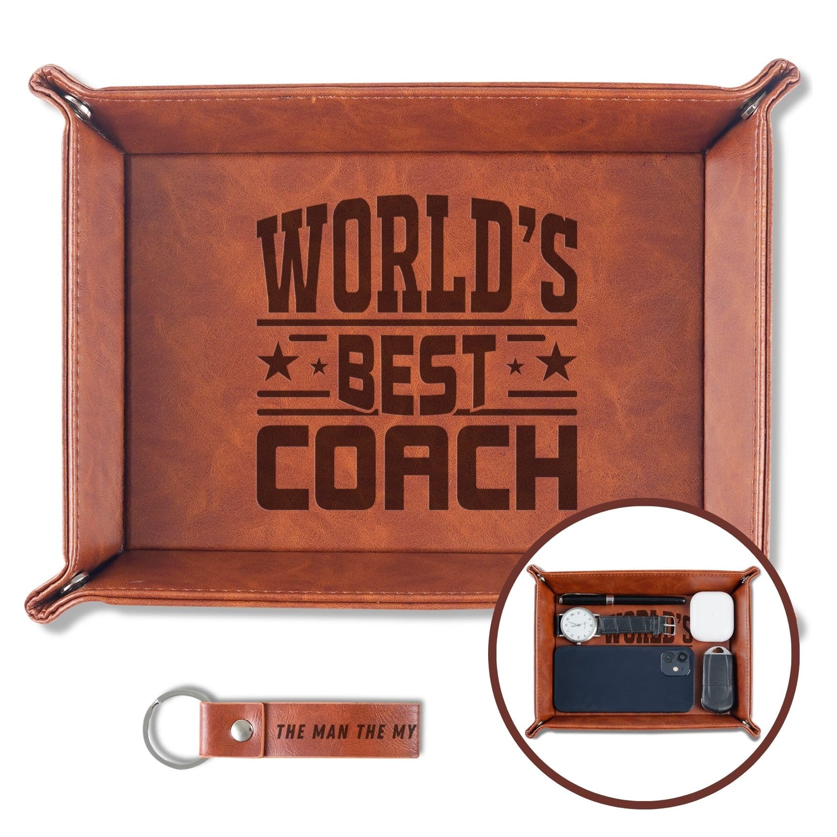 Amazon.com: INNObeta Coach Gifts Valet Tray for Men, Desktop Storage ...