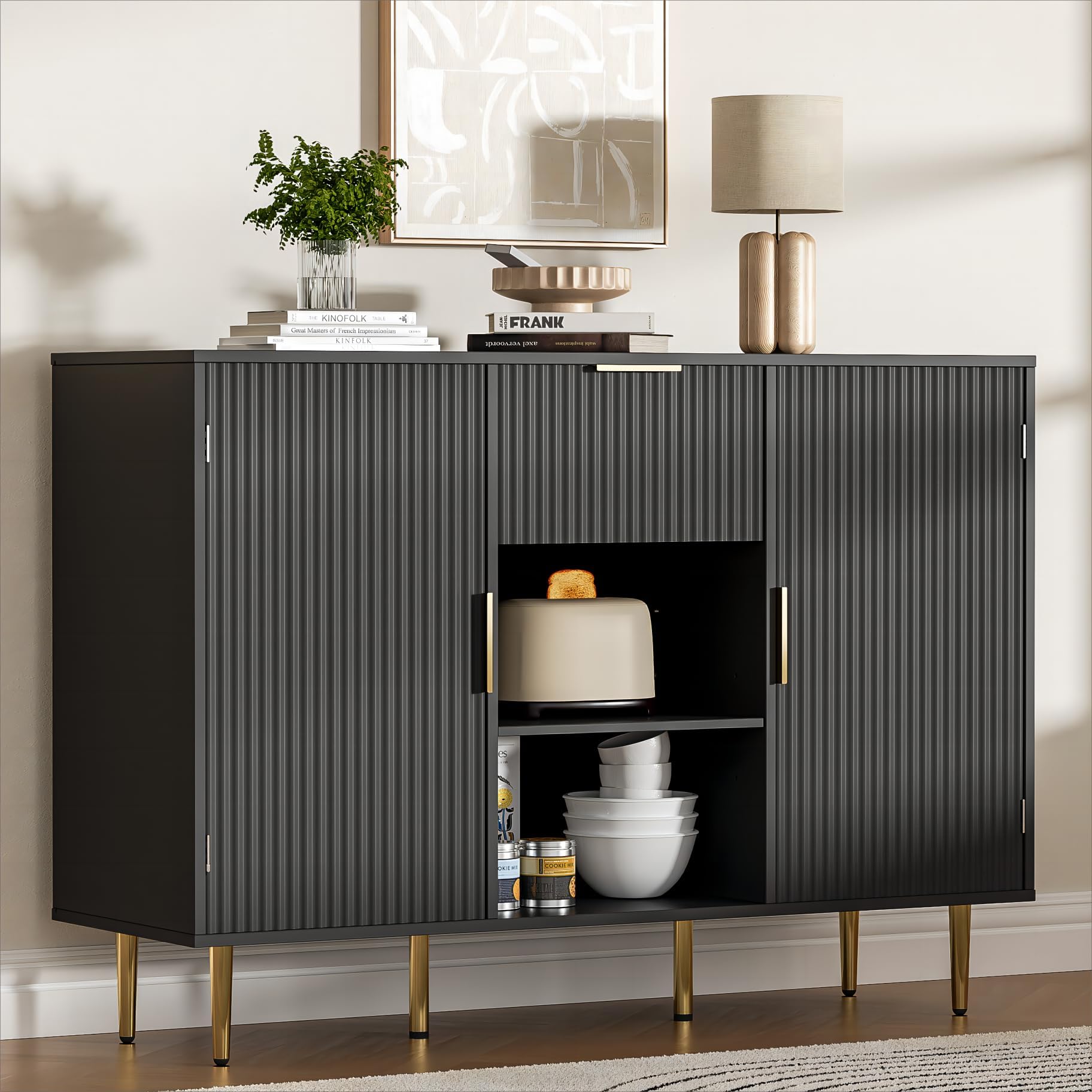 Amazon.com: ECACAD 77.3" W Kitchen Island with Shelves & 6 Doors, Large ...