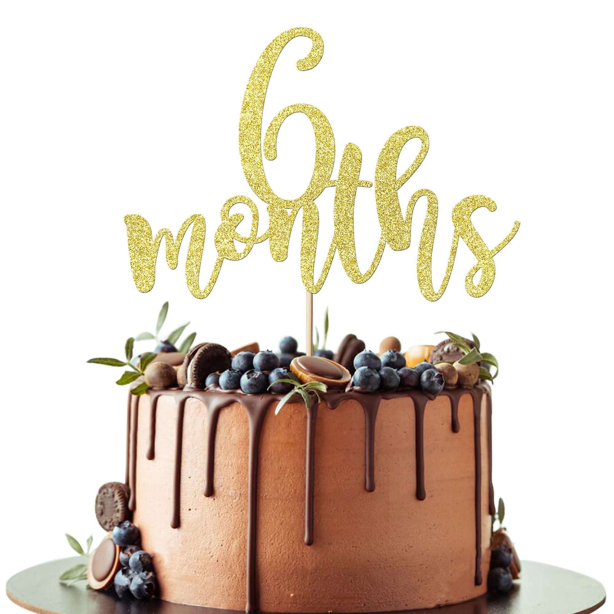 Amazon.com: Leetaivie 6 Months Cake Topper - 1/2 Birthday CakeTopper ...