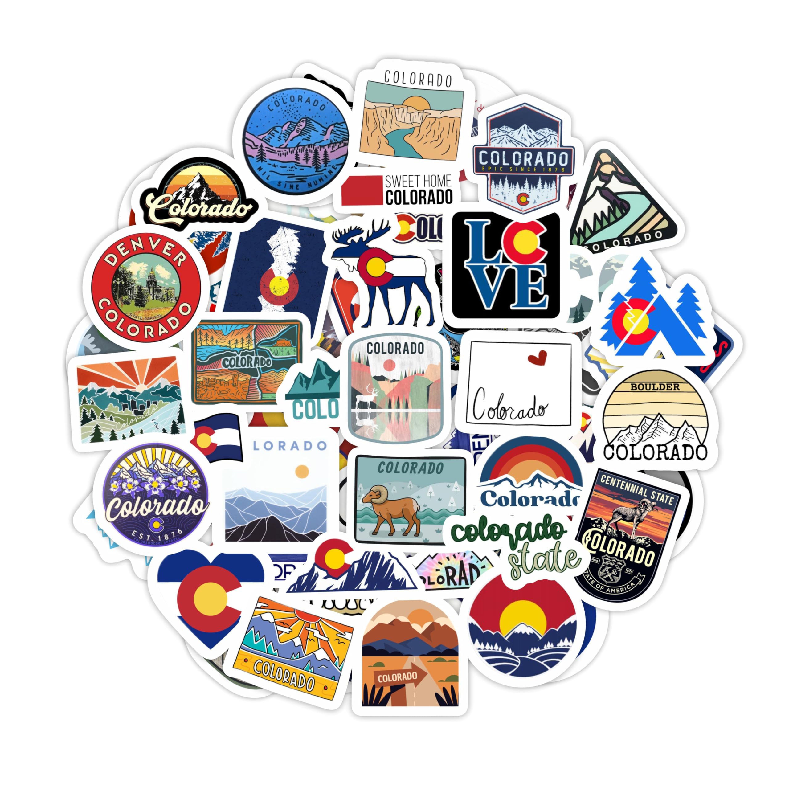 Amazon.com: 100Pcs Colorado Stickers for Water Bottle and Laptop ...