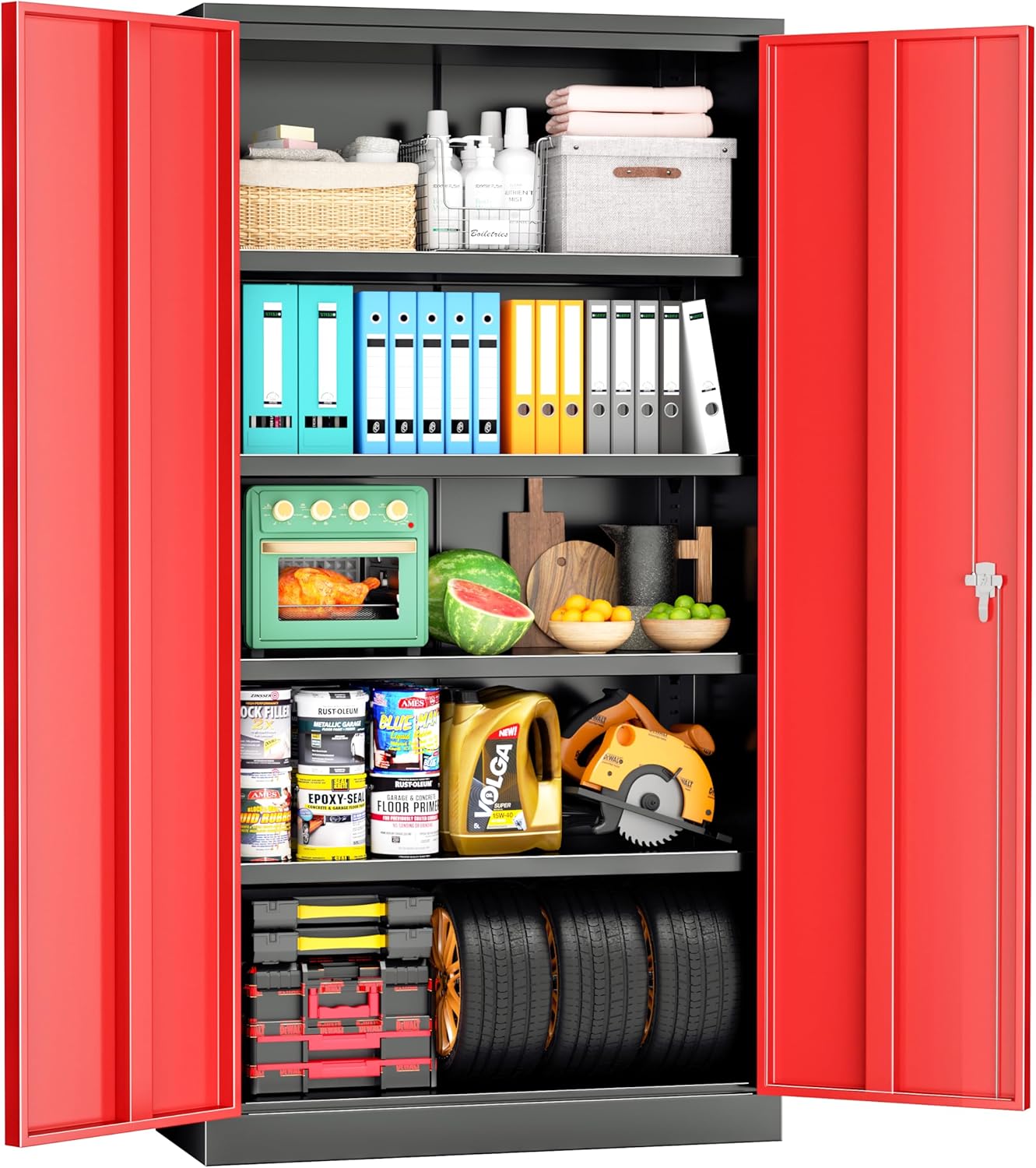 Amazon.com: Superday Metal Storage Cabinet 71"×32"×16", Tall Storage ...