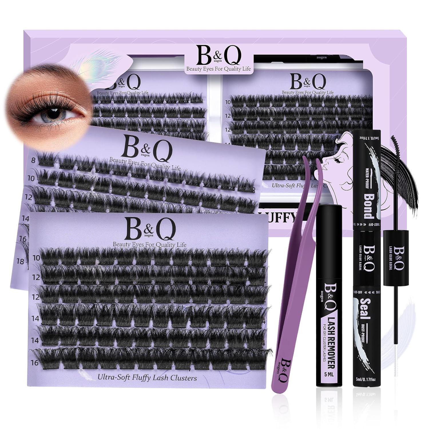 Amazon.com: B&Q Lash Extension Kit F01 Eyelash Extension Kit 144 PCS ...
