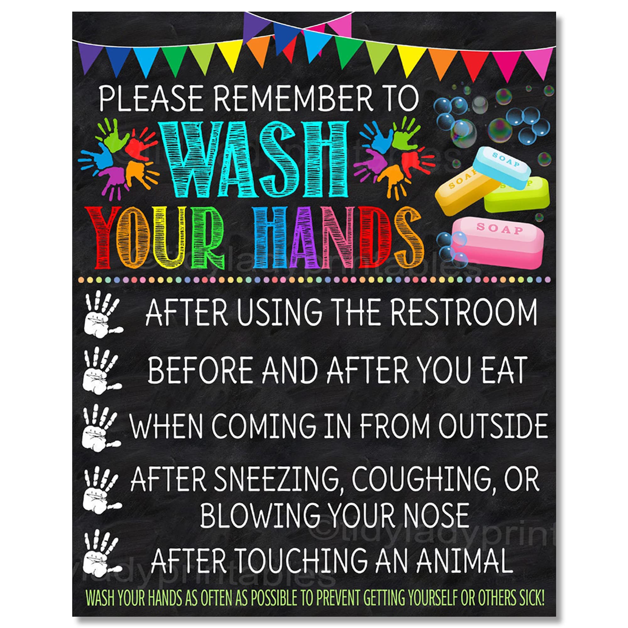 Buy Hand Washing Signs, Safety Prevention s, School Classroom Signs ...