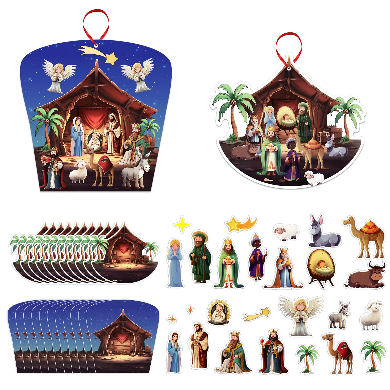 Amazon.com: D24TIME Nativity Crafts for Kids - 24PCS Nativity Scene ...