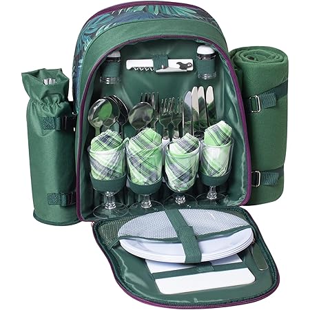 Amazon.com: Nature Gear Picnic Backpack for 4 - Picnic Kit - 4 Person ...