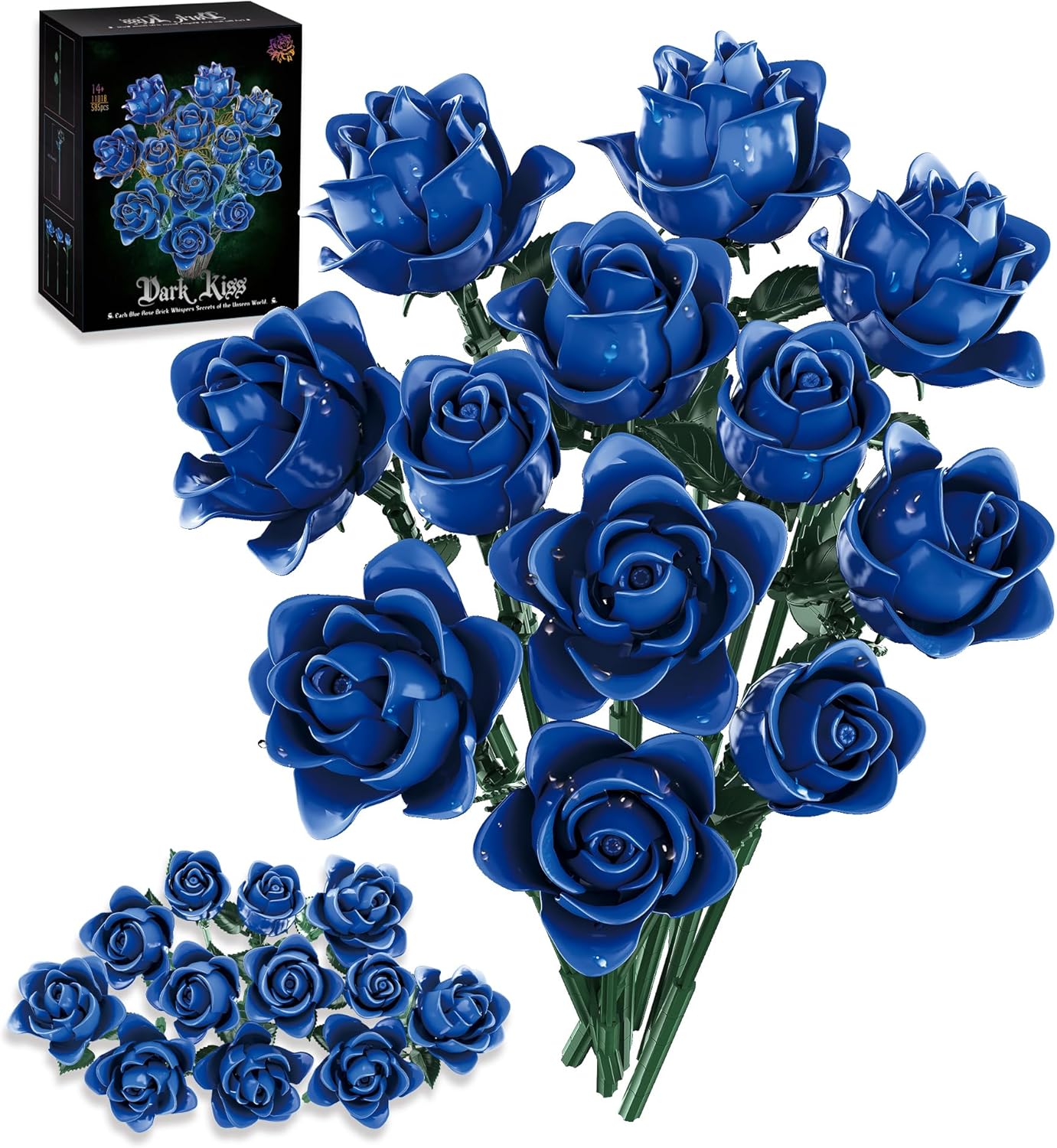Amazon.com: Loyratche Blue Roses Flower Bouquet Building Set ...