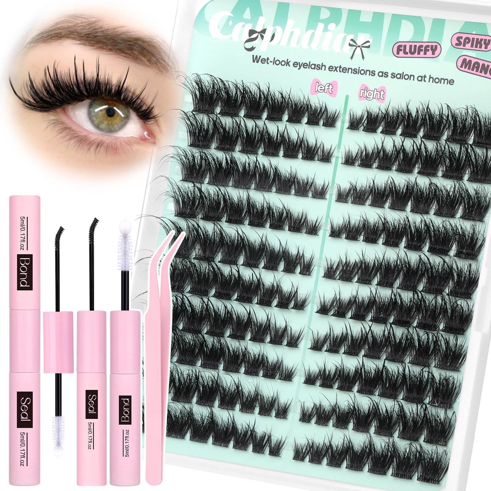 Amazon.com: calphdiar Eyelash Clusters Kit Wispy Lash Clusters Kit Cat ...