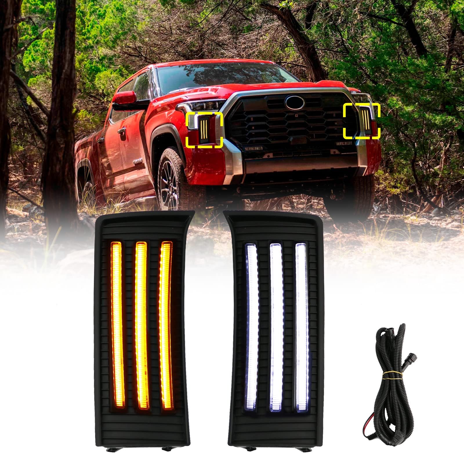 Amazon.com: PACEWALKER LED Daytime Running Light DRL Front Fog Fits for 2022 2023 2024 Toyota ...