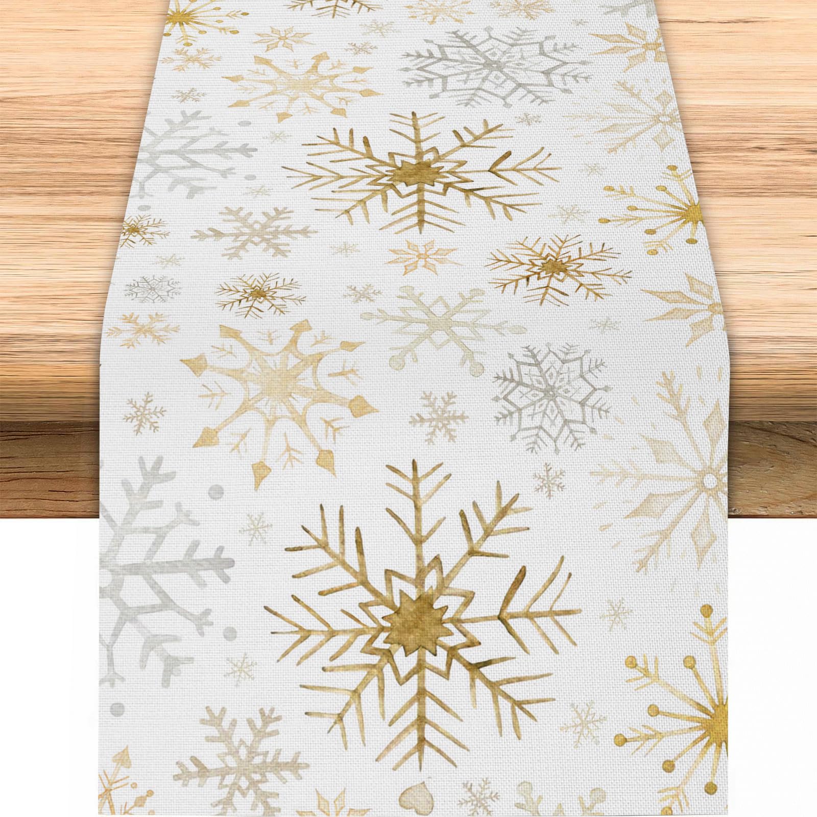 Amazon.com: Christmas Table Runner Xmas Snowflakes Dining Table ...