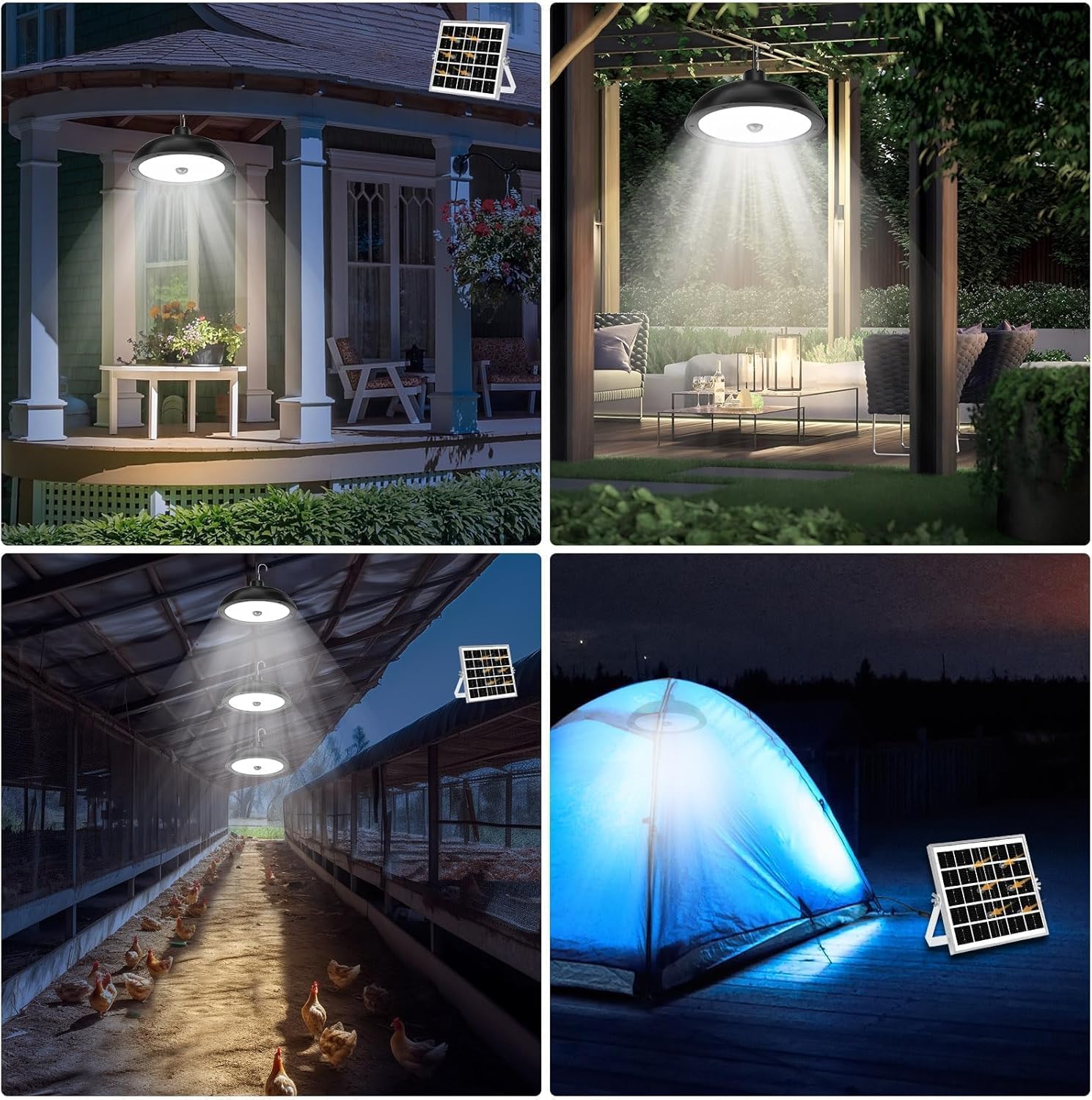 SyouHome Lámpara colgante solar para interiores y exteriores, 78 LED ...